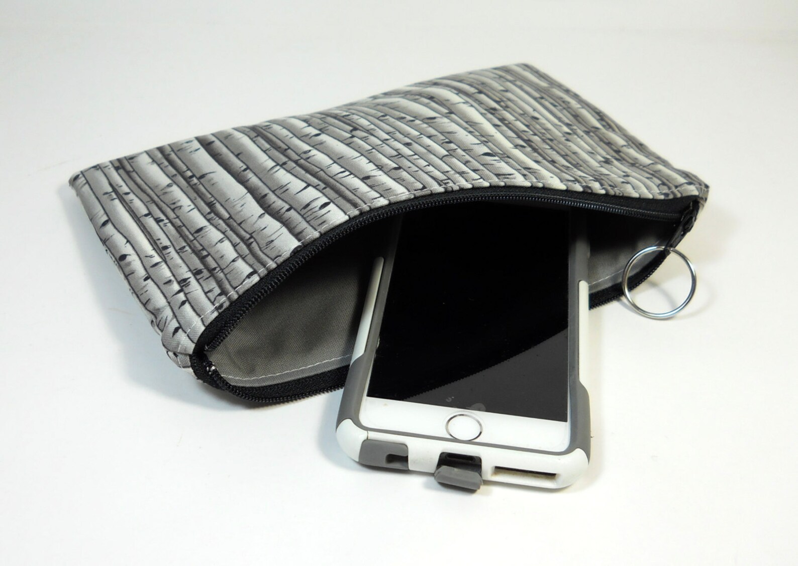 Trees Zipper Pouch Gray Cosmetic Bag Make up Pouch Birch - Etsy