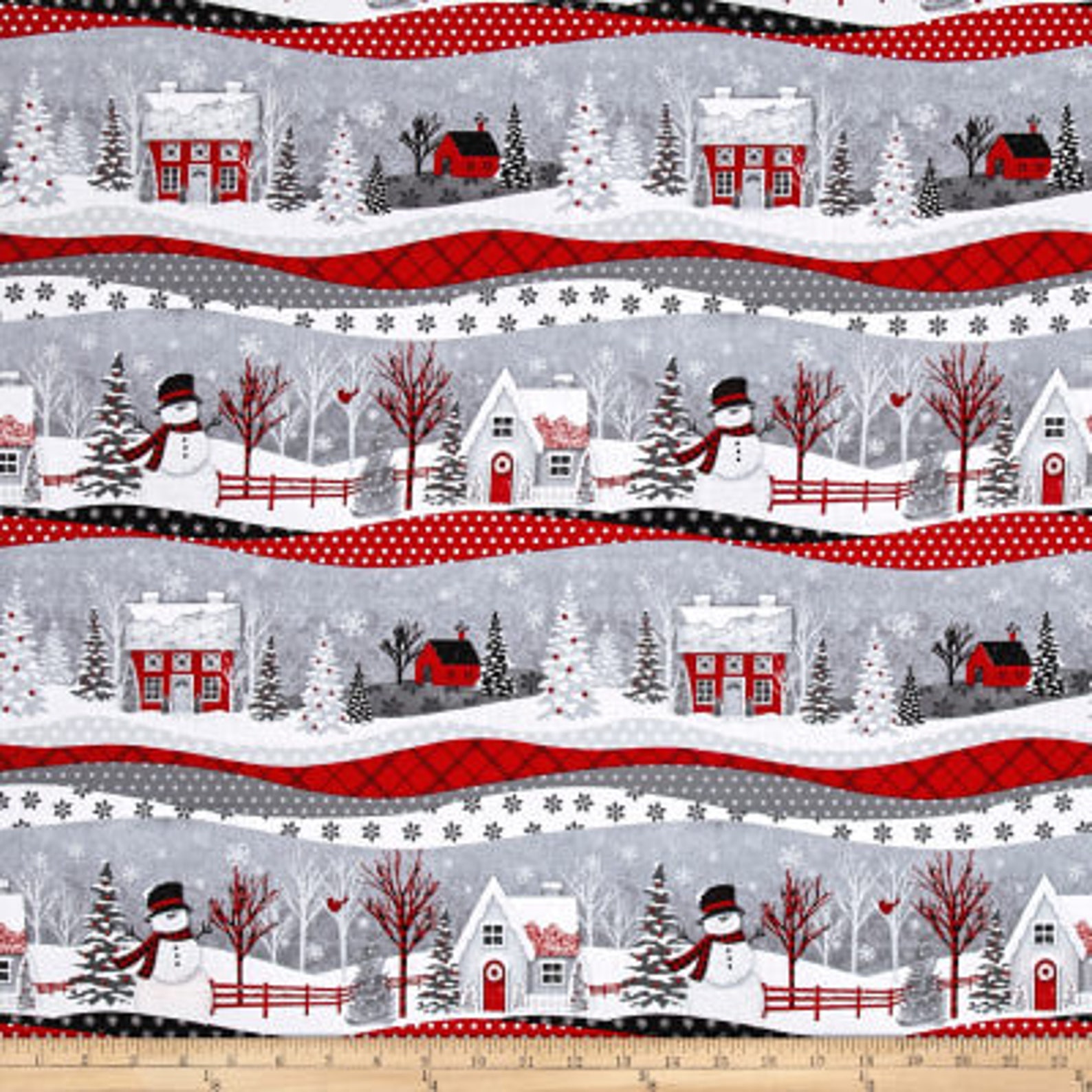 Winter Snow Pouch Christmas Zip Pouch Gray White Red - Etsy