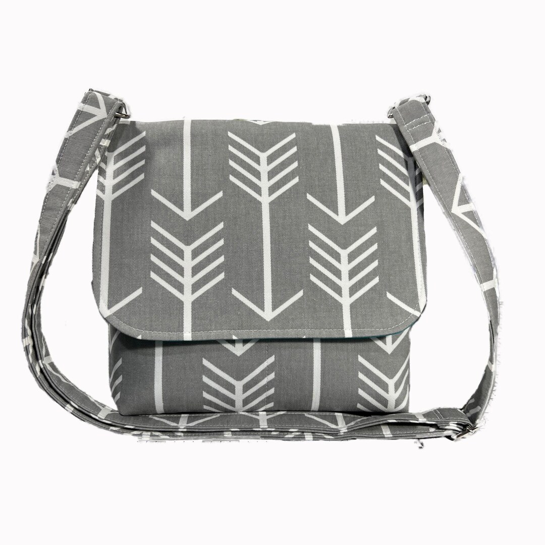 Gray Arrow Purse, Small Messenger Bag for Women, Handmade Gray ...