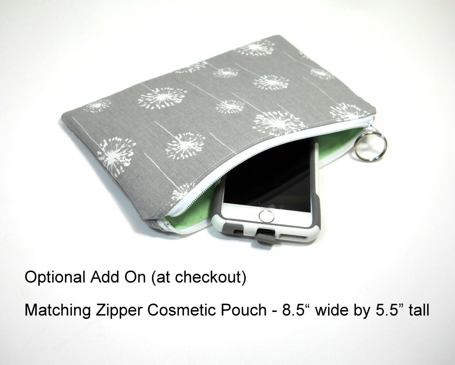 Gray Dandelion Messenger Purse for Women, Fabric Pocketbook, Cotton ...