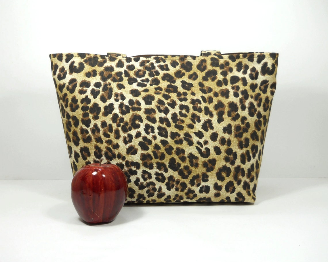 Leopard Tote Purse Double Strap Shoulder Bag Open Top Purse - Etsy