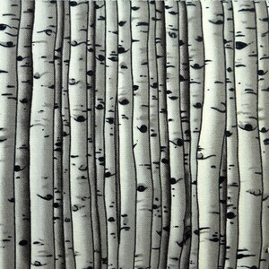 Trees Zipper Pouch, Gray Cosmetic Bag, Make up Pouch, Birch Trees Zip ...