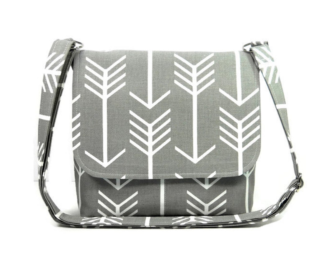 Gray Arrow Purse, Small Messenger Bag for Women, Handmade Gray ...