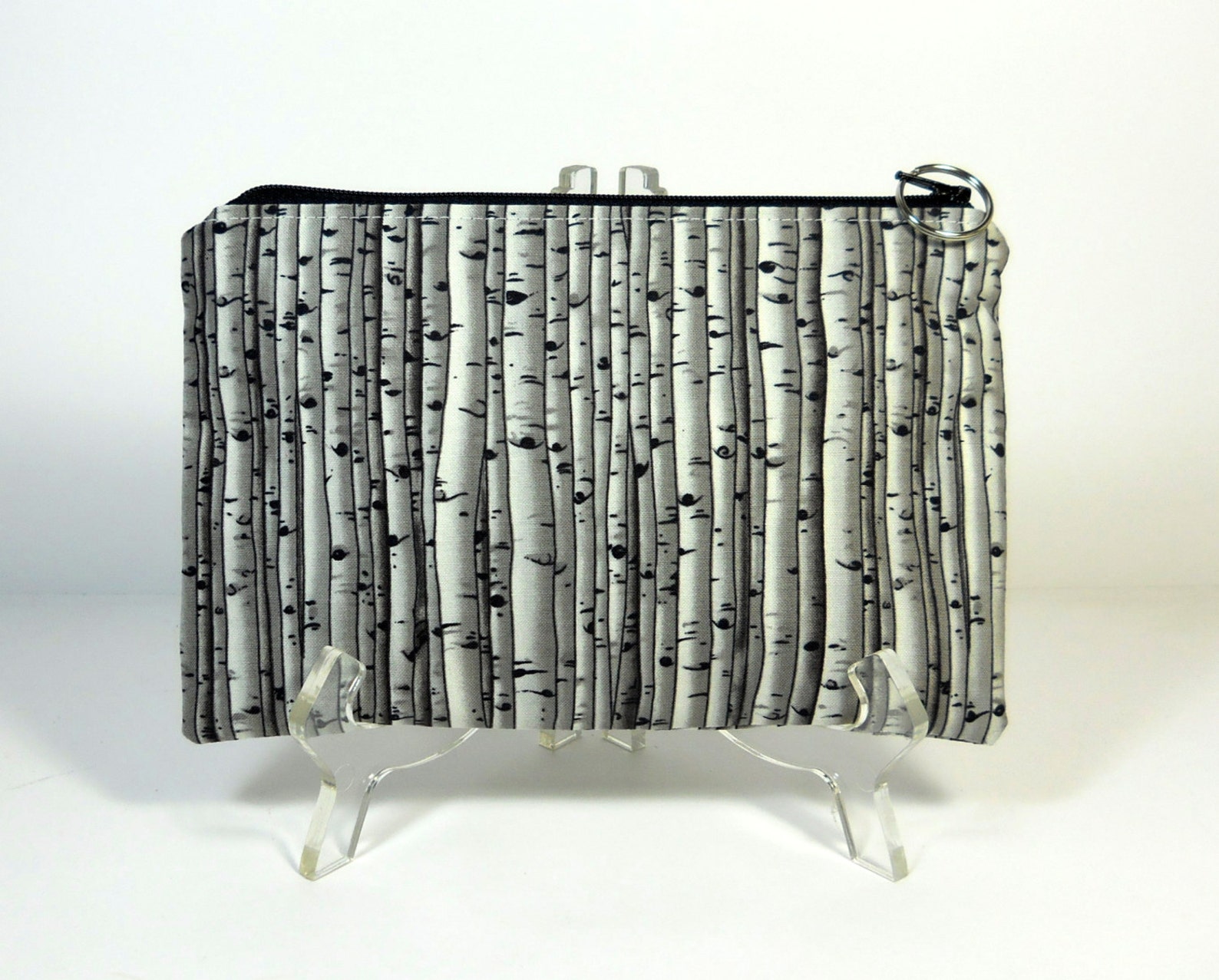 Trees Zipper Pouch Gray Cosmetic Bag Make up Pouch Birch - Etsy