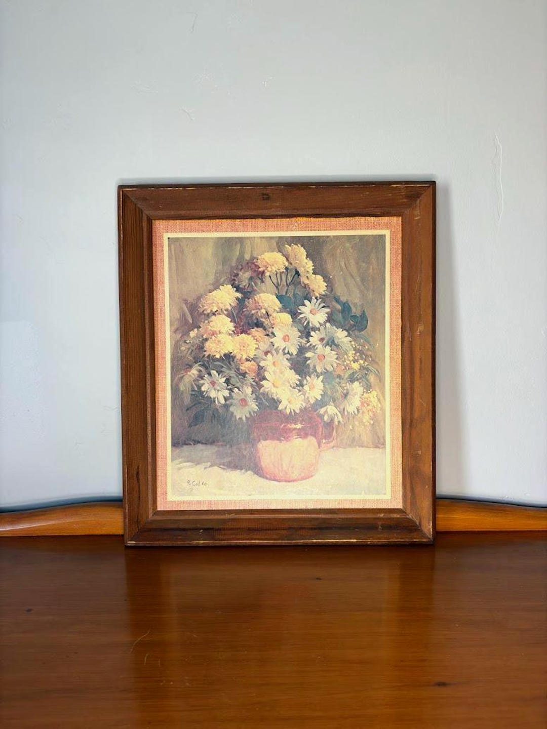 16x14 Vintage R. Colao Framed Art Print – Flower Vase Still Life ...