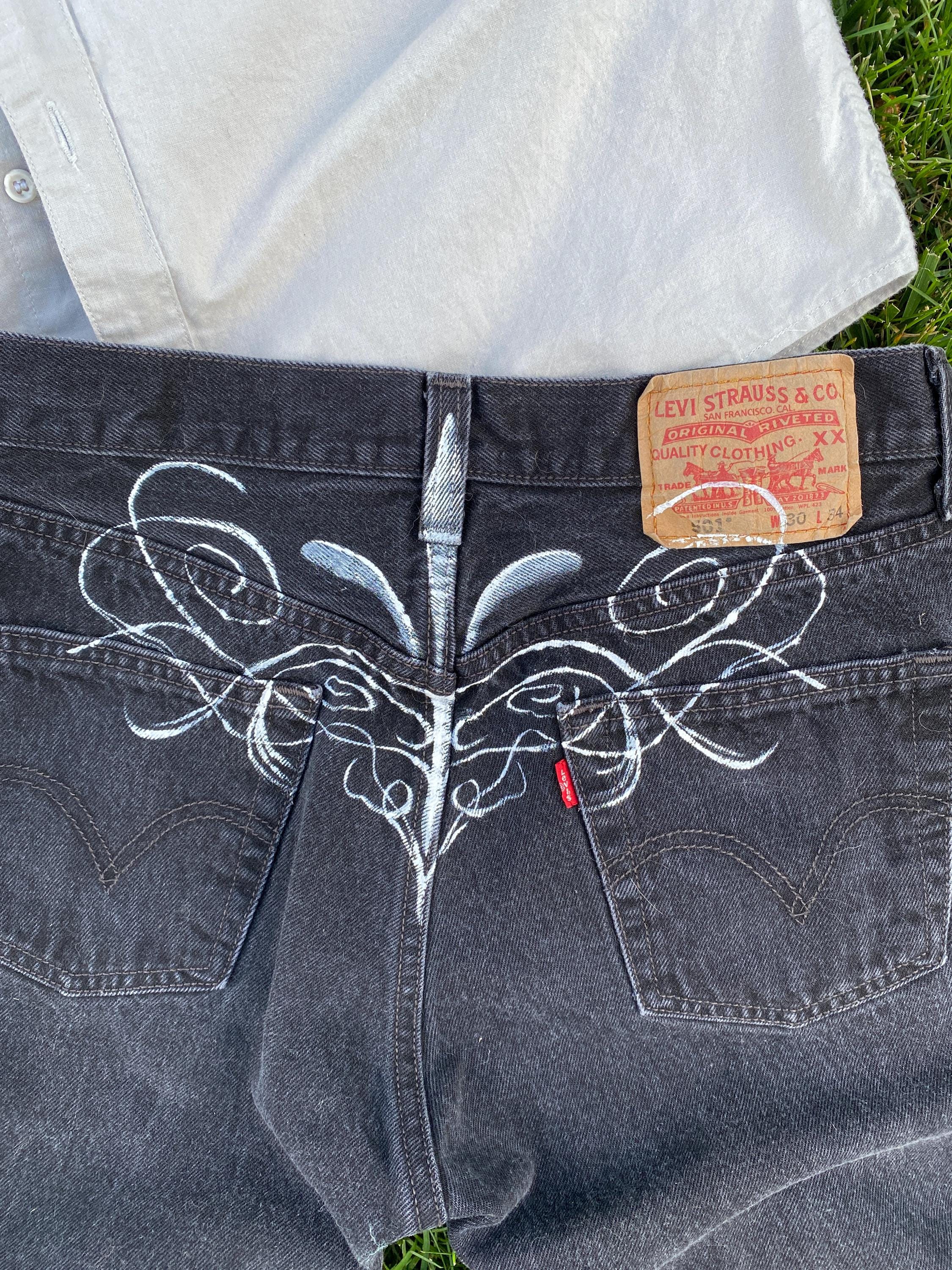 Apple Knee'd Tramp Stamp Levi Jeans - Etsy