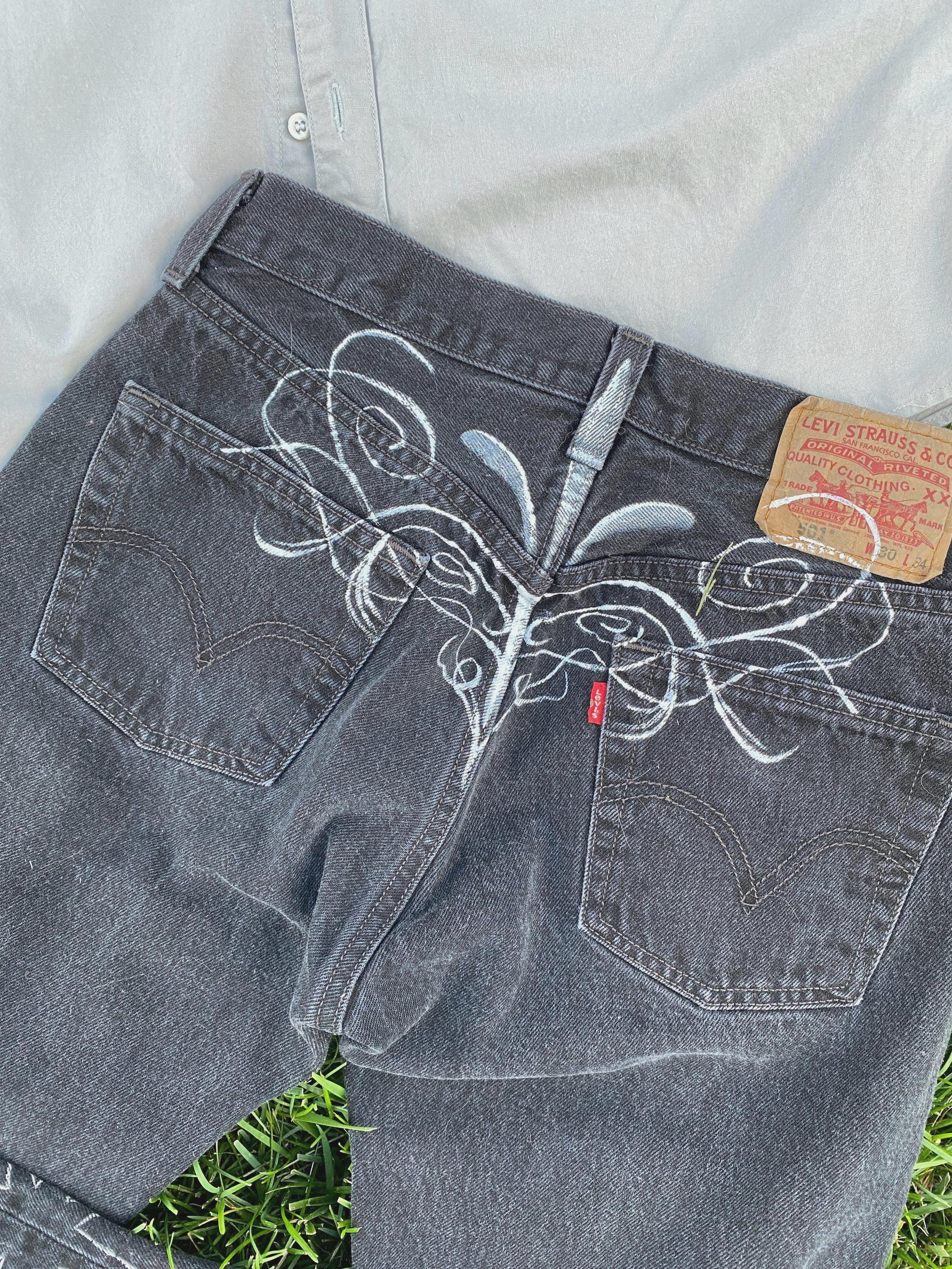 Apple Knee'd Tramp Stamp Levi Jeans - Etsy