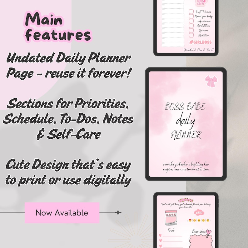 Boss Girl Daily Planner Printable – Digital Download,digital Planner ...
