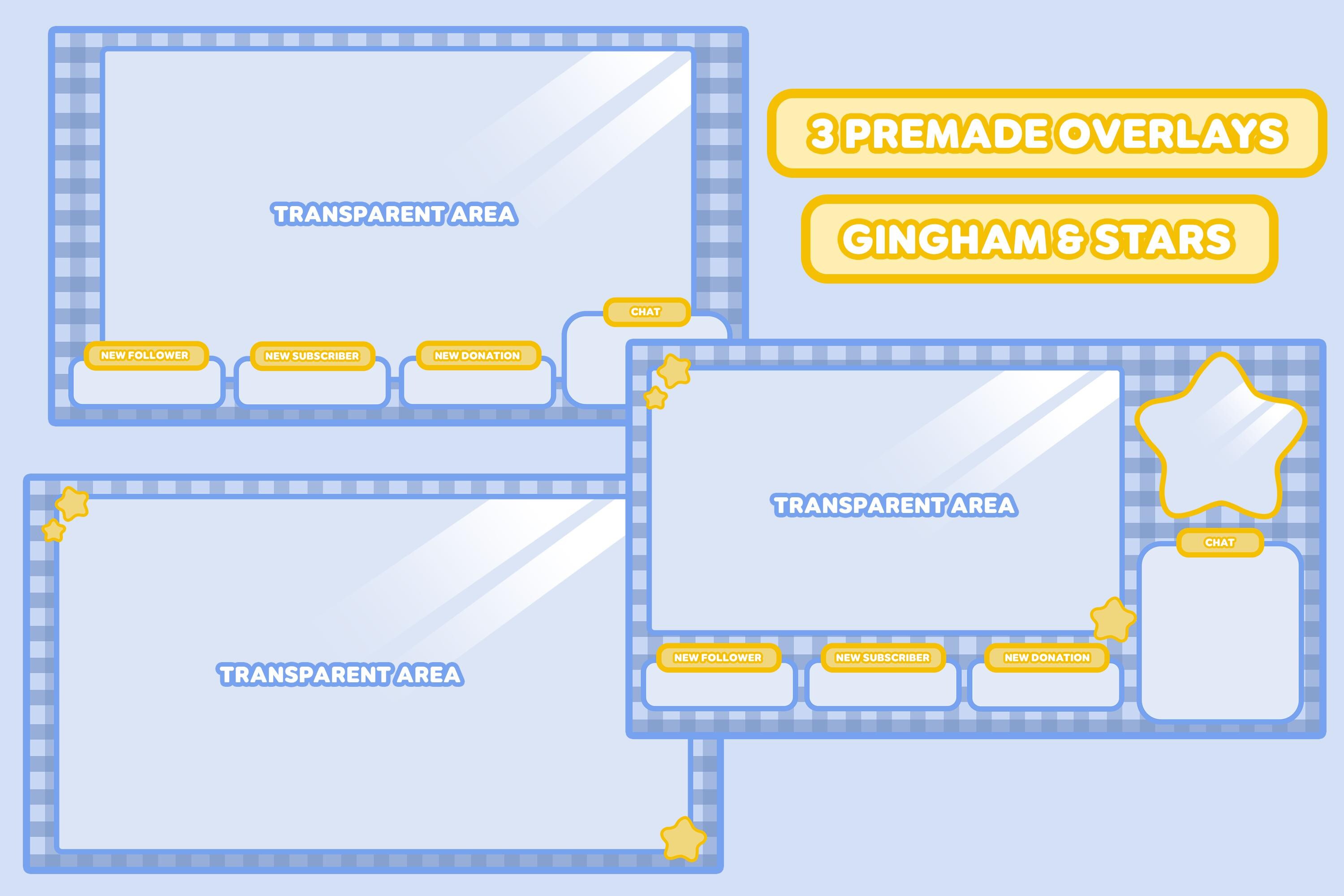 Cute Background for Twitch Streaming, Cozy Gingham Overlay, Twitch ...
