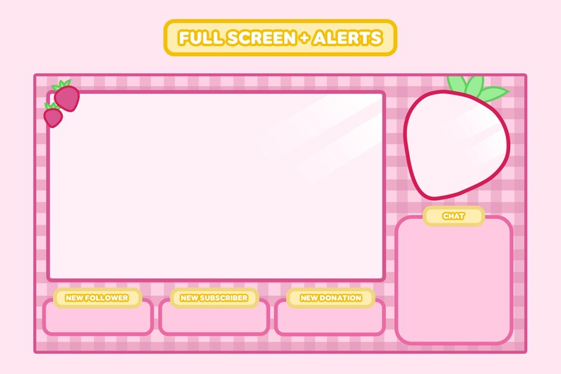 Cute Background for Twitch Streaming, Cozy Gingham Overlay, Twitch ...