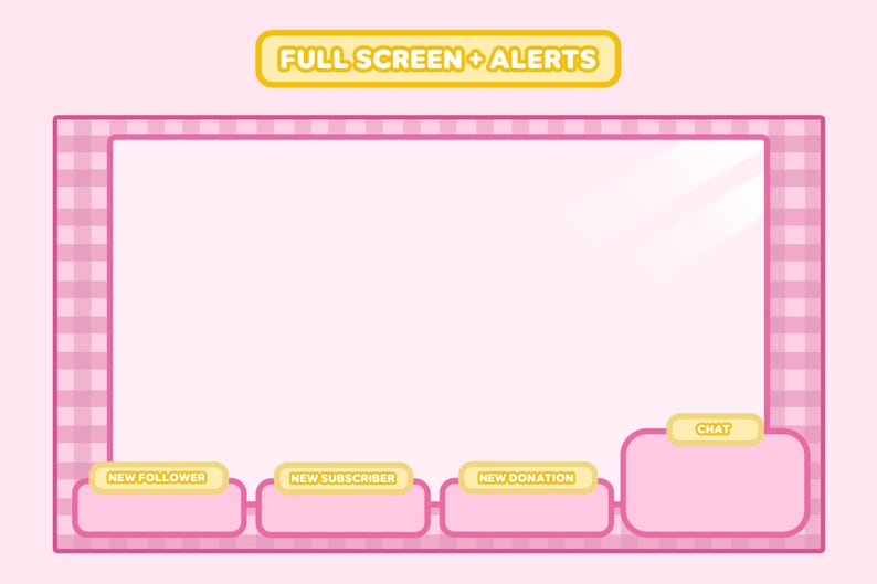 Cute Background for Twitch Streaming, Cozy Gingham Overlay, Twitch ...