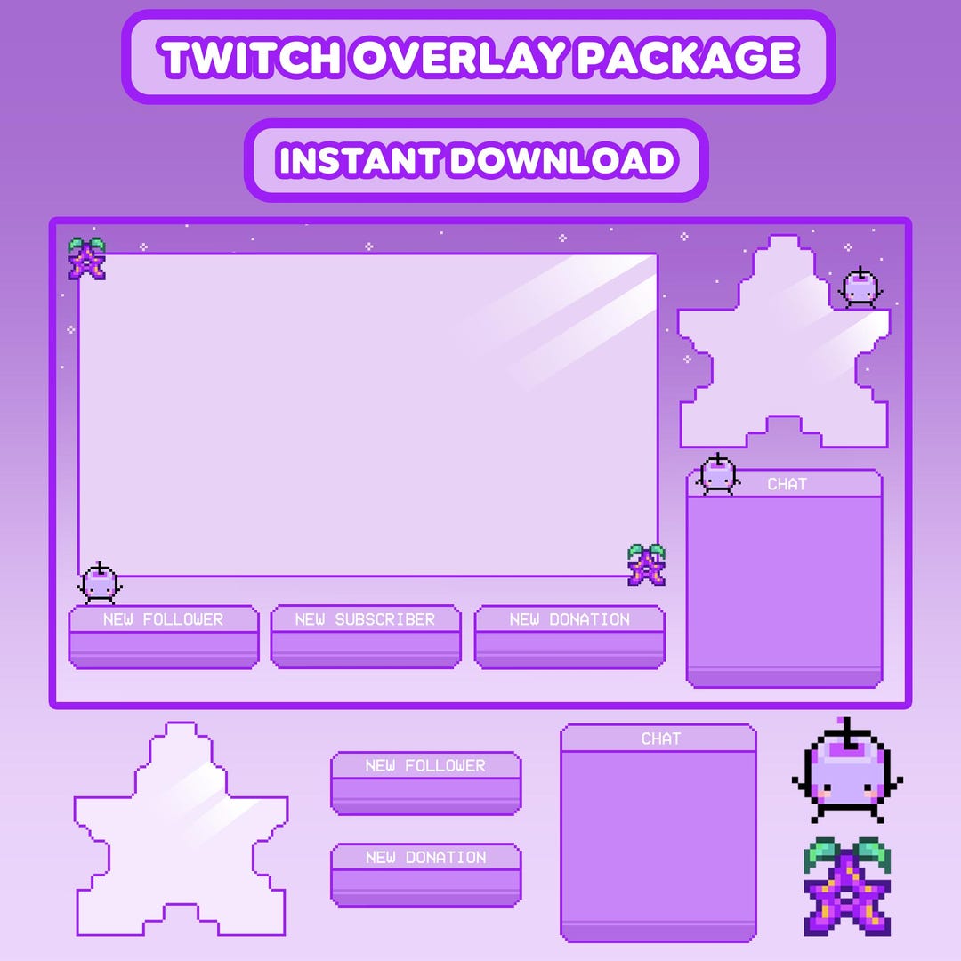 Cute Background for Twitch Streaming, Cozy Overlay, Twitch Alerts ...