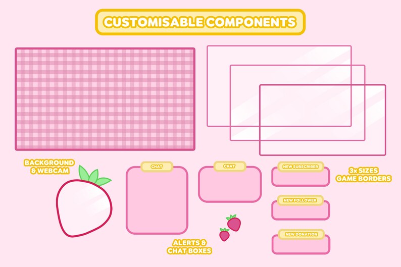 Cute Background for Twitch Streaming, Cozy Gingham Overlay, Twitch ...