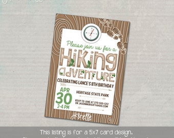 Editable Hiking Birthday Invitation, Hiking Birthday Invite, Hike on ...