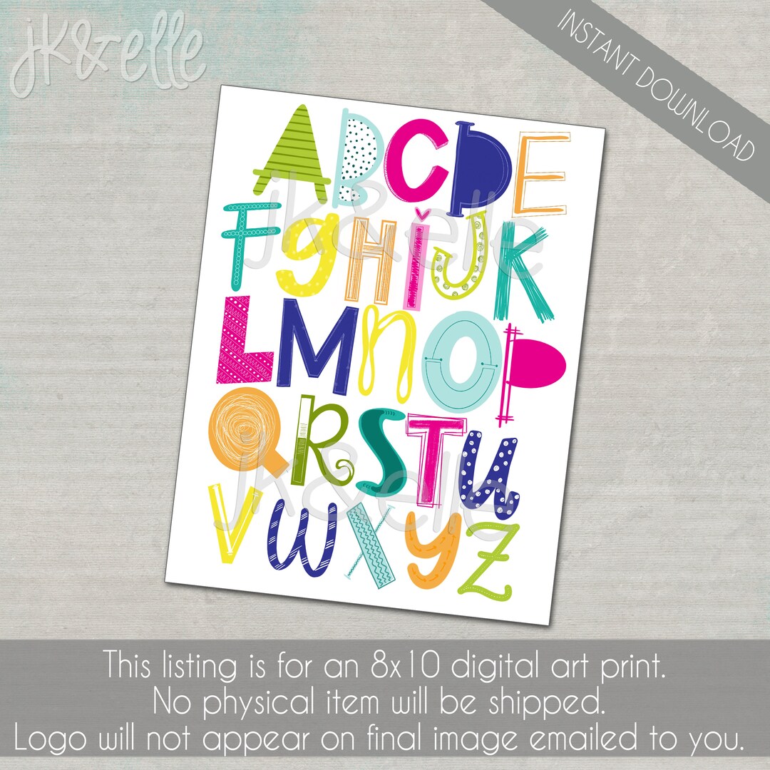 Colorful Alphabet Printable - Etsy UK