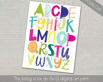 Printable Colorful Alphabet Letters Wall Decoration Teacher Resources ...