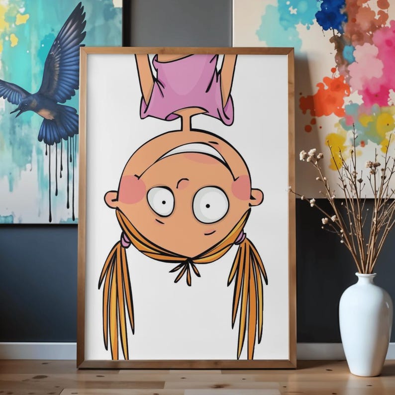 Cute Cartoon Nursery Wall Art - Playful Kids Room Poster - Whimsical ...