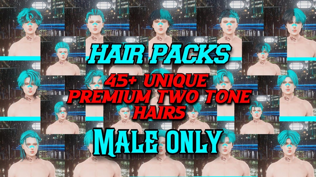 Fivem Ready Thai Male Hair Pack V2 Two-tone HD Hairstyles - Etsy Australia
