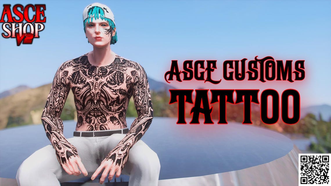Fivem Tattoo Skull Male | Chest Hair | Gta V - Etsy
