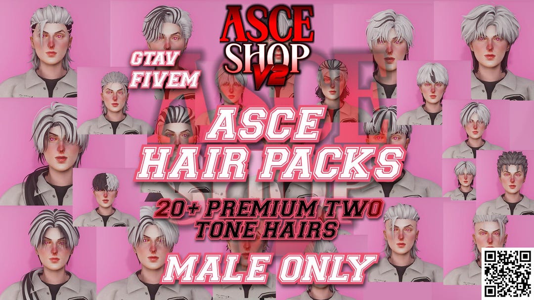 Fivem Male Hair Pack: Two-tone Mullet Styles - Asce Shop - Etsy UK
