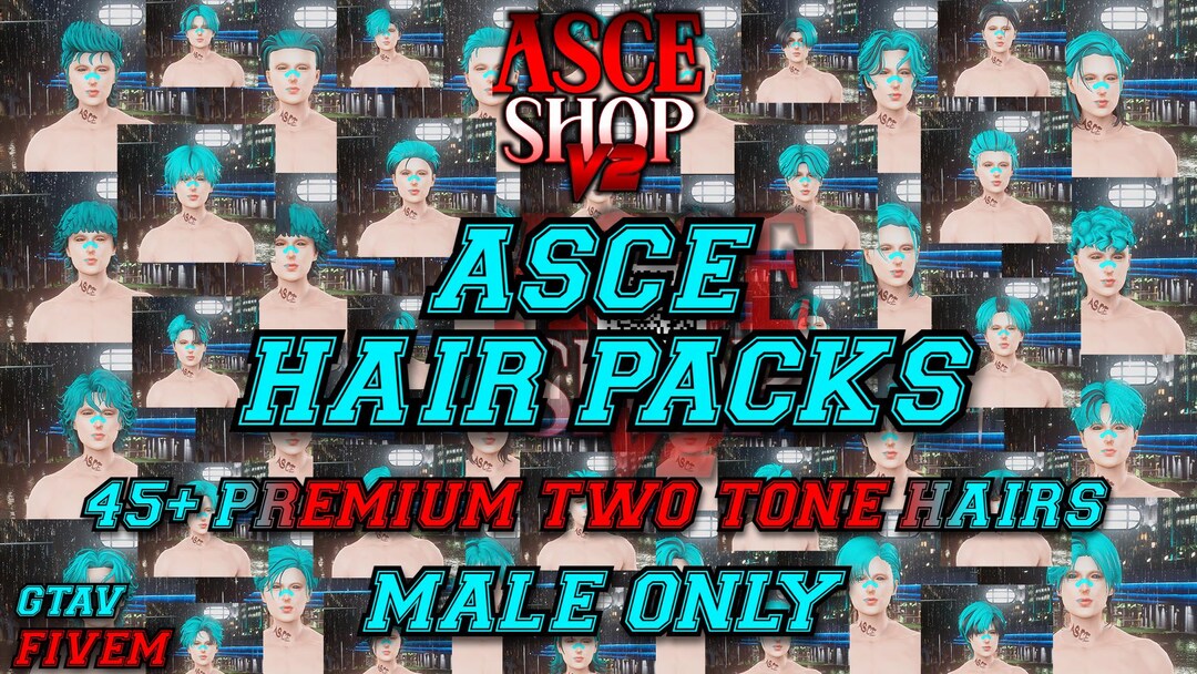 GTAV/FIVEM: Asce Shop Hair Packs Two Tone V2 | Fivem Ready | Male ...