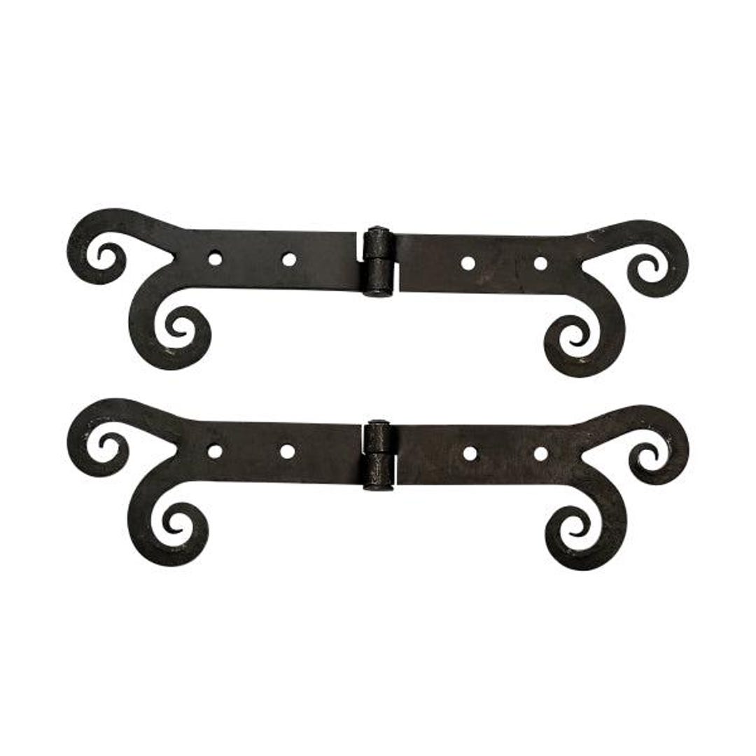 Pair of 10 Inch Medieval Hinges With Subtle Gothic Curled Ends - Etsy