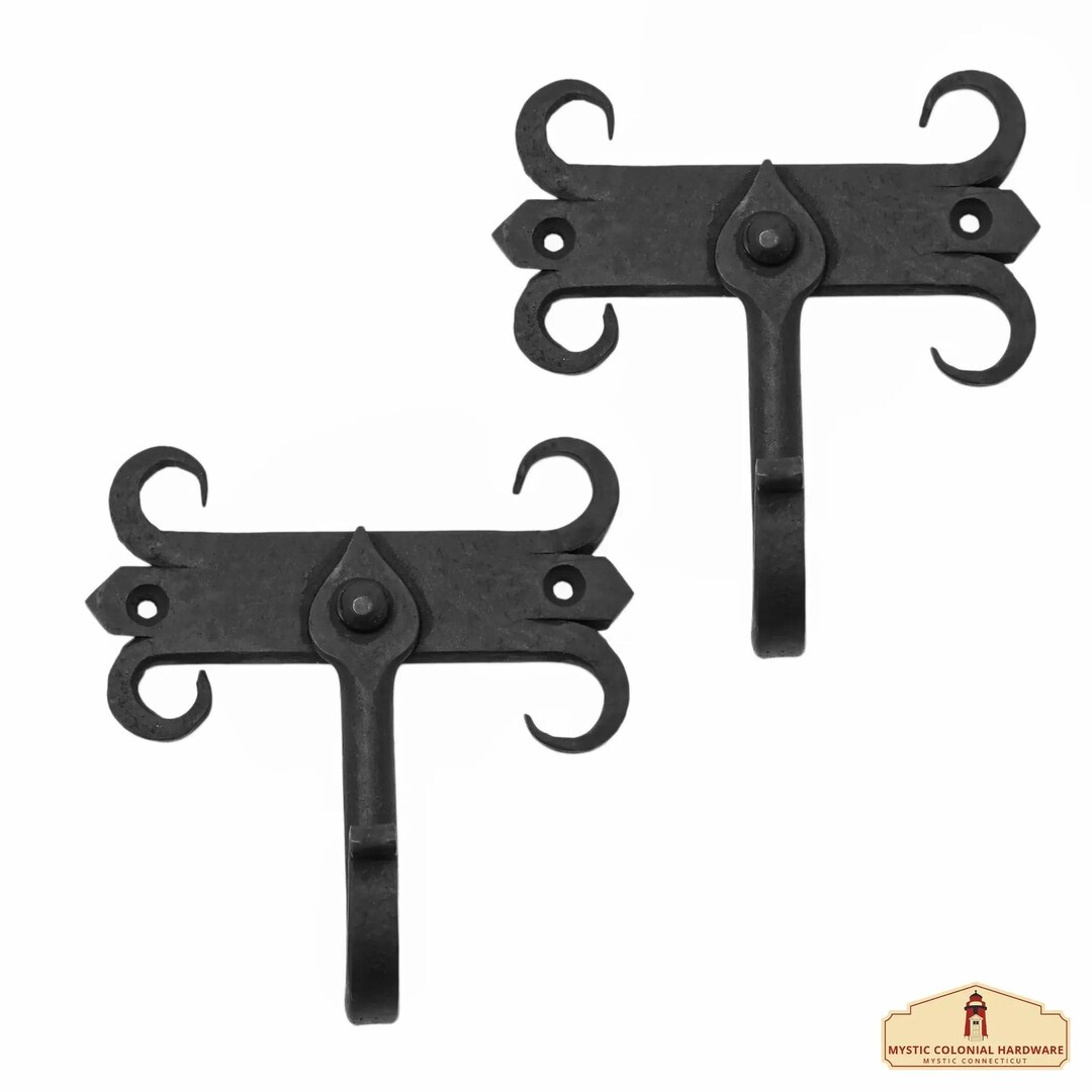 Medieval Style Single Wall Hook With Curling Ends (set of 2) - Etsy