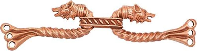 Wolf and Dragon Head Cloak Clasp, Cast in Solid Bronze, Viking Style - Etsy