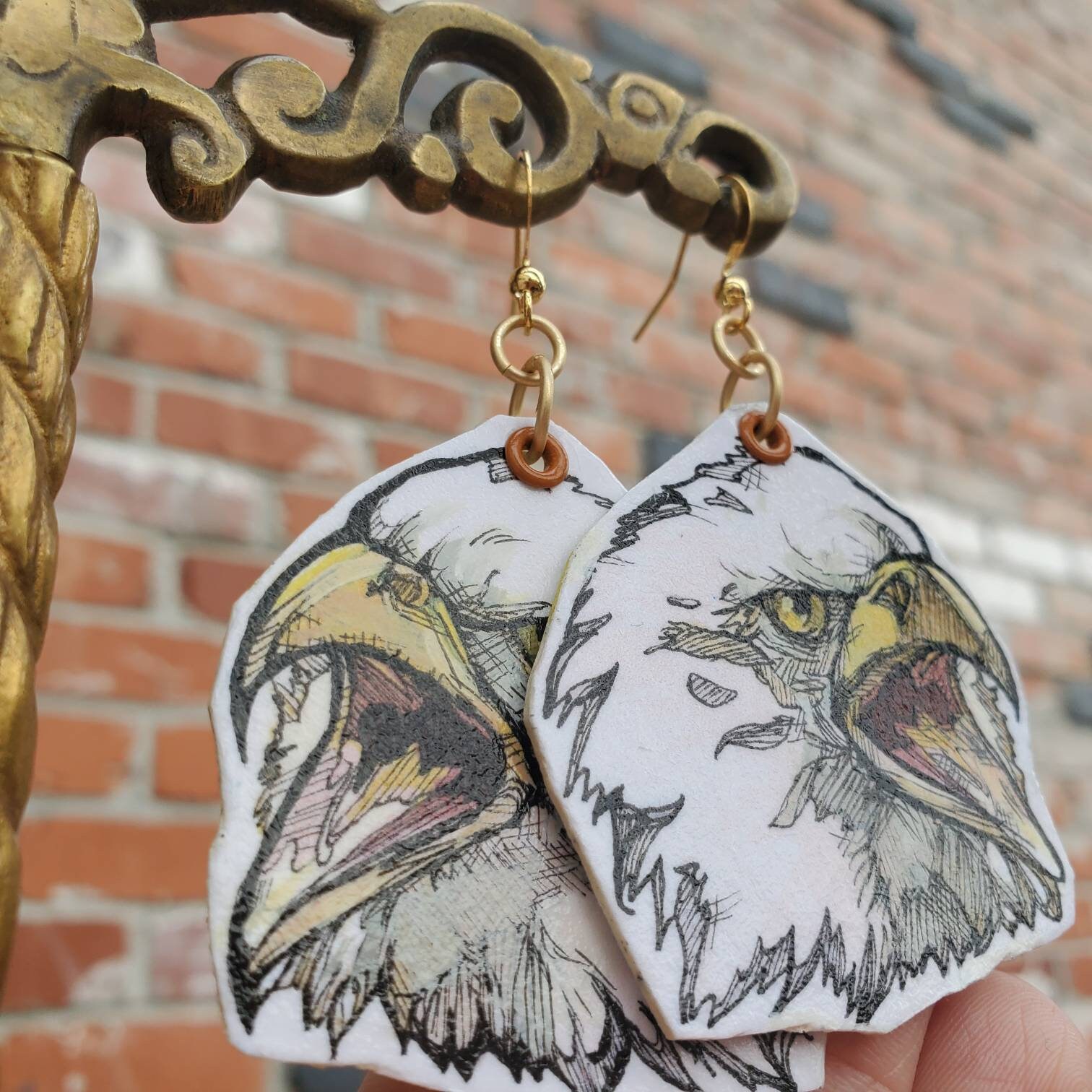 Graphic Bald Eagle Cut Out Hand-painted Bird of Prey Charm - Etsy