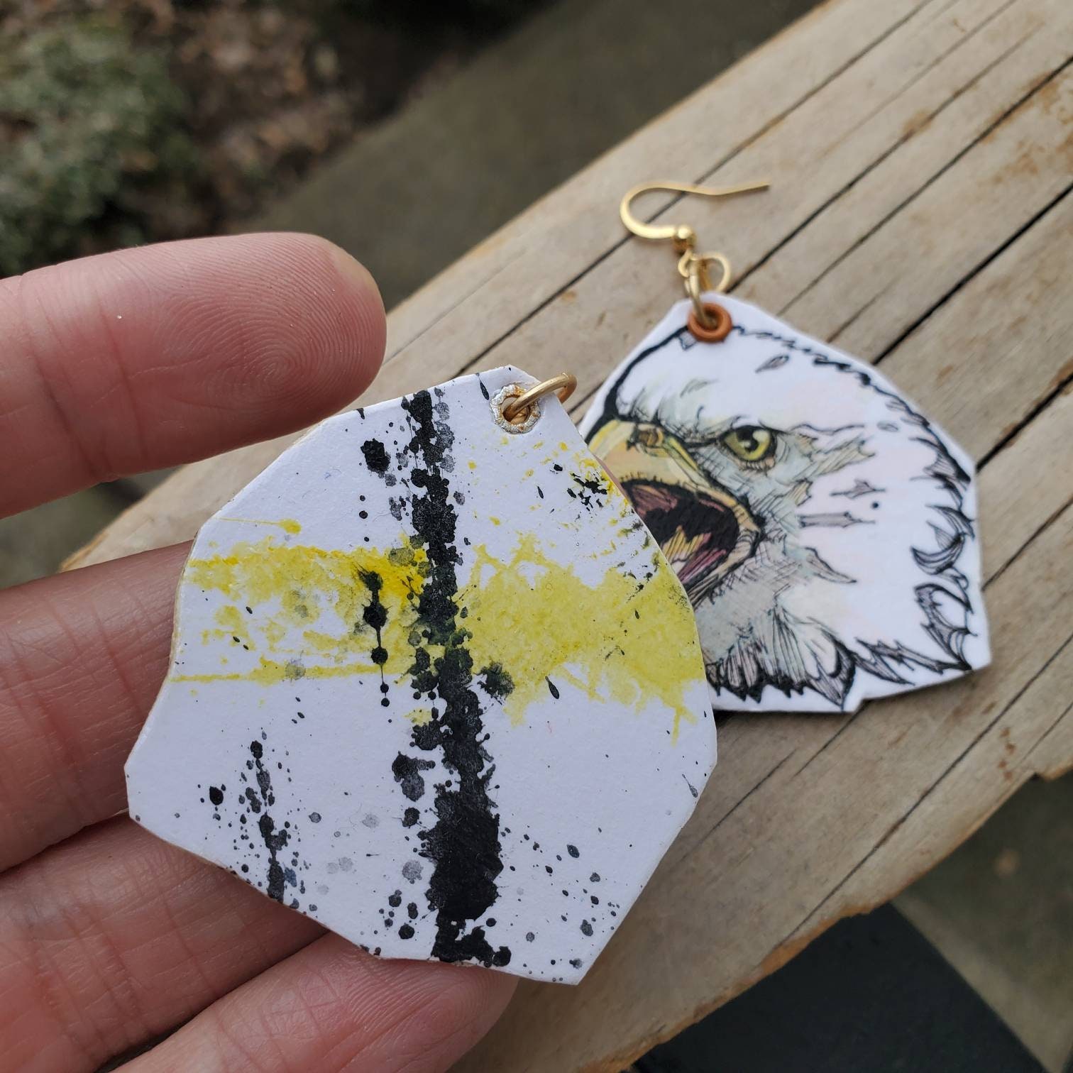 Graphic Bald Eagle Cut Out Hand-painted Bird of Prey Charm - Etsy