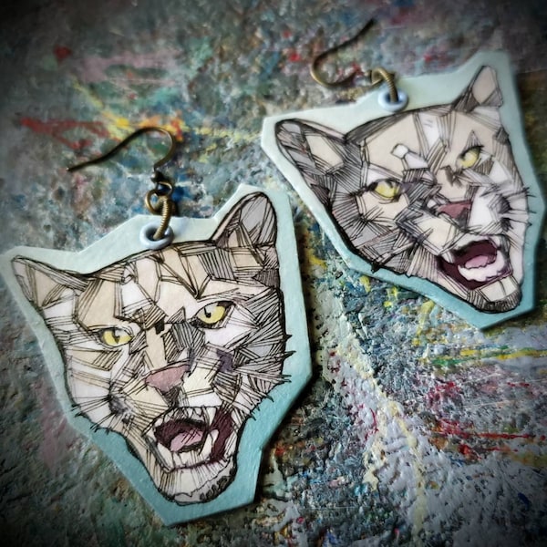 Cougar Earrings - Etsy
