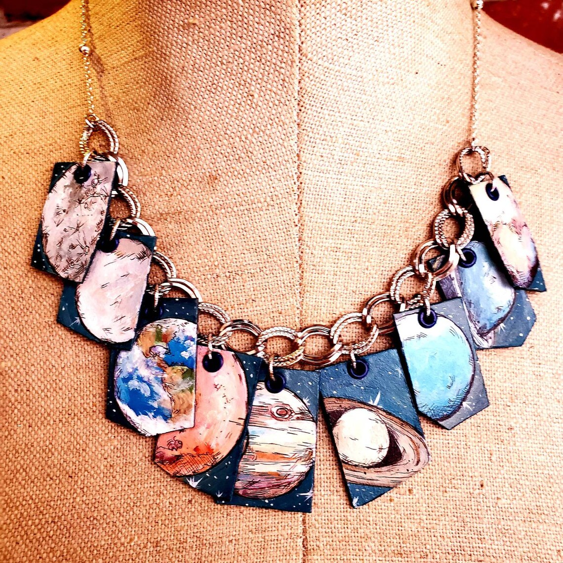 OUR SOLAR SYSTEM Hand-painted Space Planet and Moon Jewelry - Etsy