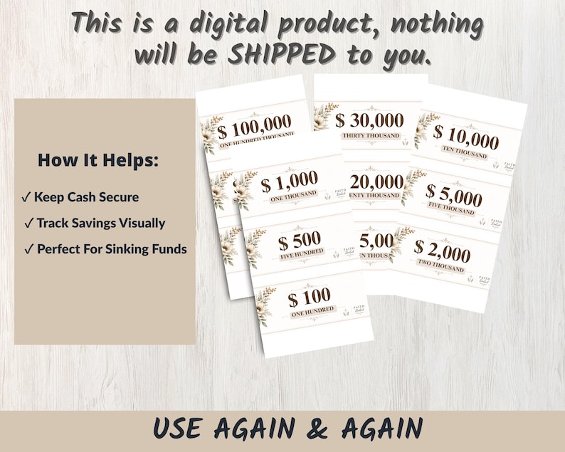 Cash Envelope Placeholders Printable | Sinking Fund Placeholder Bundle ...