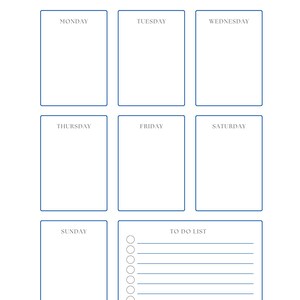 8.5in X 11in - Digital Weekly Planner - Etsy