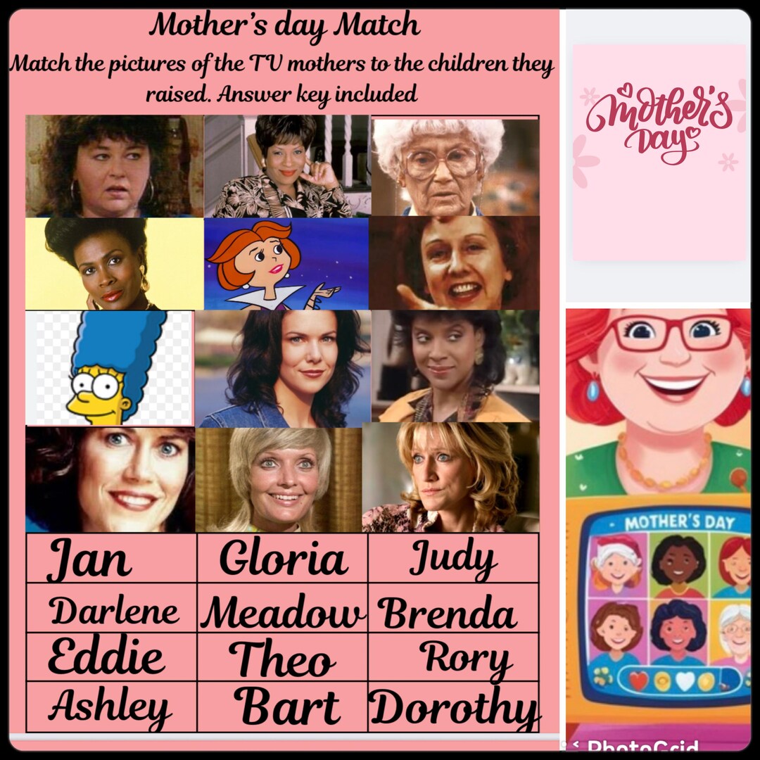 Mother’s Day Match Game TV Show Edition - Etsy