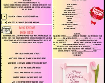 Mother's Day Mad Libs | Mad Libs | Mother Day Game | Printable Mothers ...