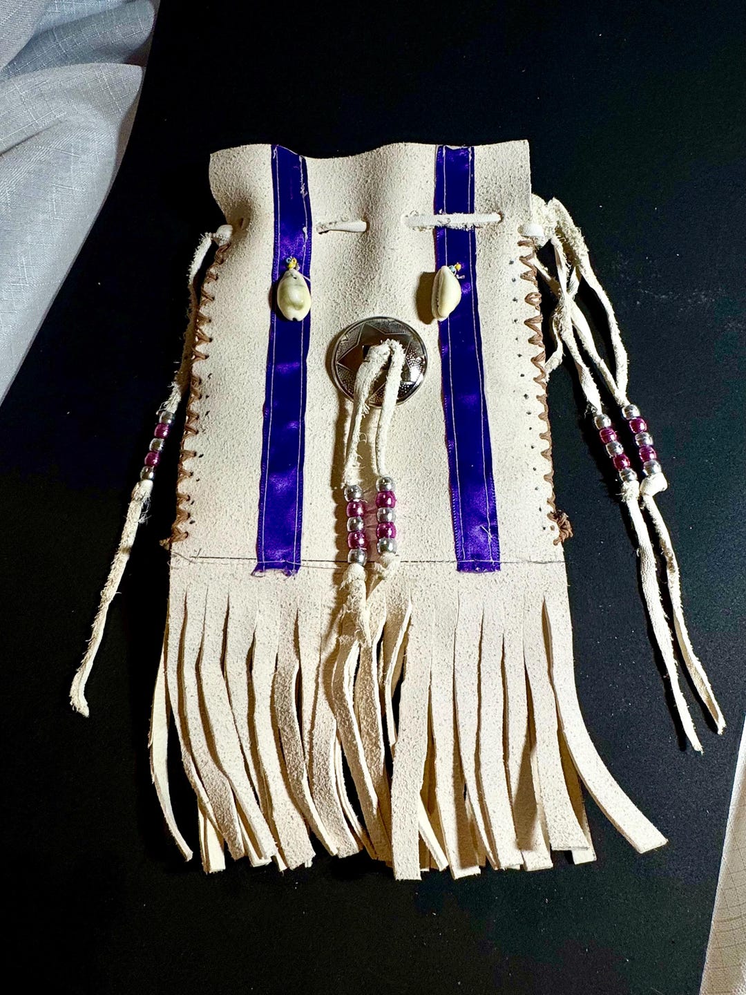 Native American-made Buckskin Pouch With Fringe - Etsy