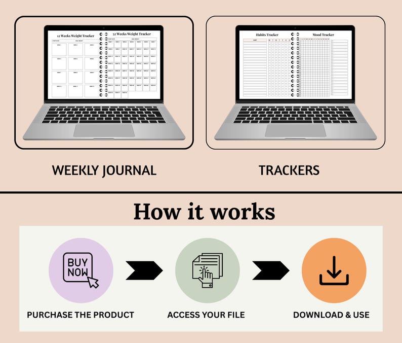 Digital Fitness Journal for iPad With Goodnotes and Notability Undated ...