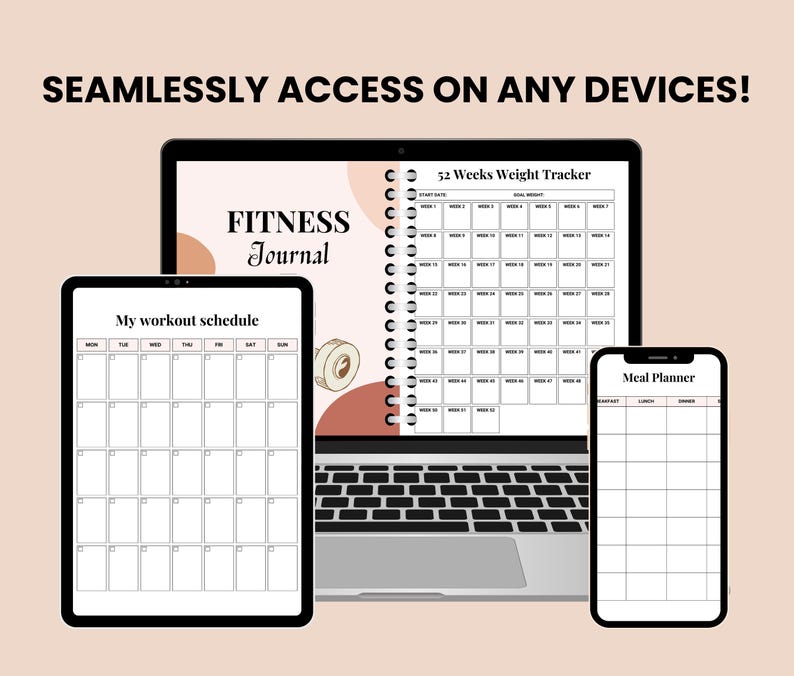 Digital Fitness Journal for iPad With Goodnotes and Notability Undated ...