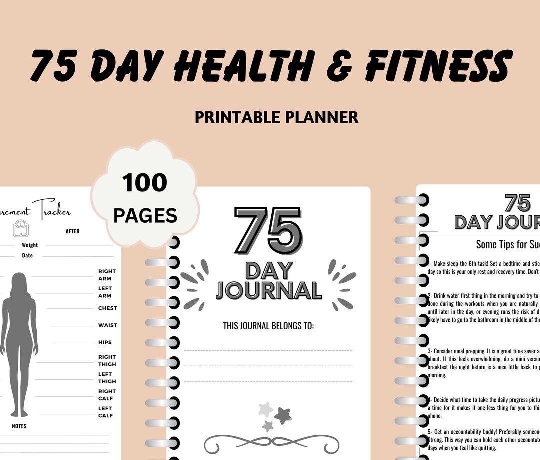 75 Day Challenge Digital Planner for Goodnotes Track 75 Hard and Soft ...