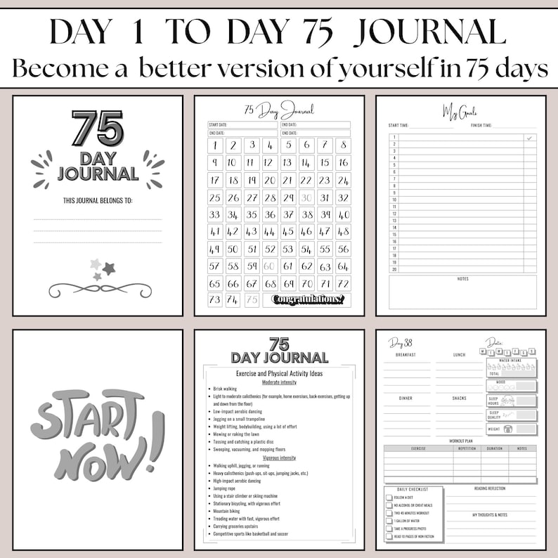 75 Day Challenge Digital Planner for Goodnotes 75 Hard & Soft Challenge ...