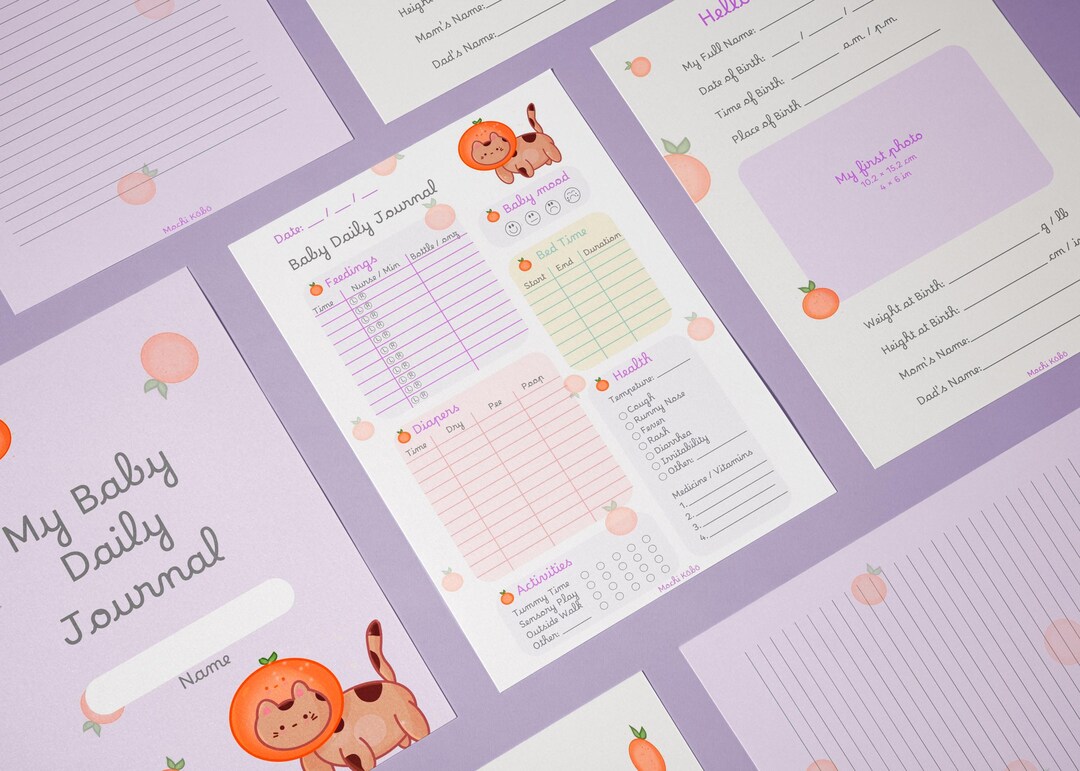 Baby Daily Journal | Daily Baby Tracker | Printable PDF | Feeding ...