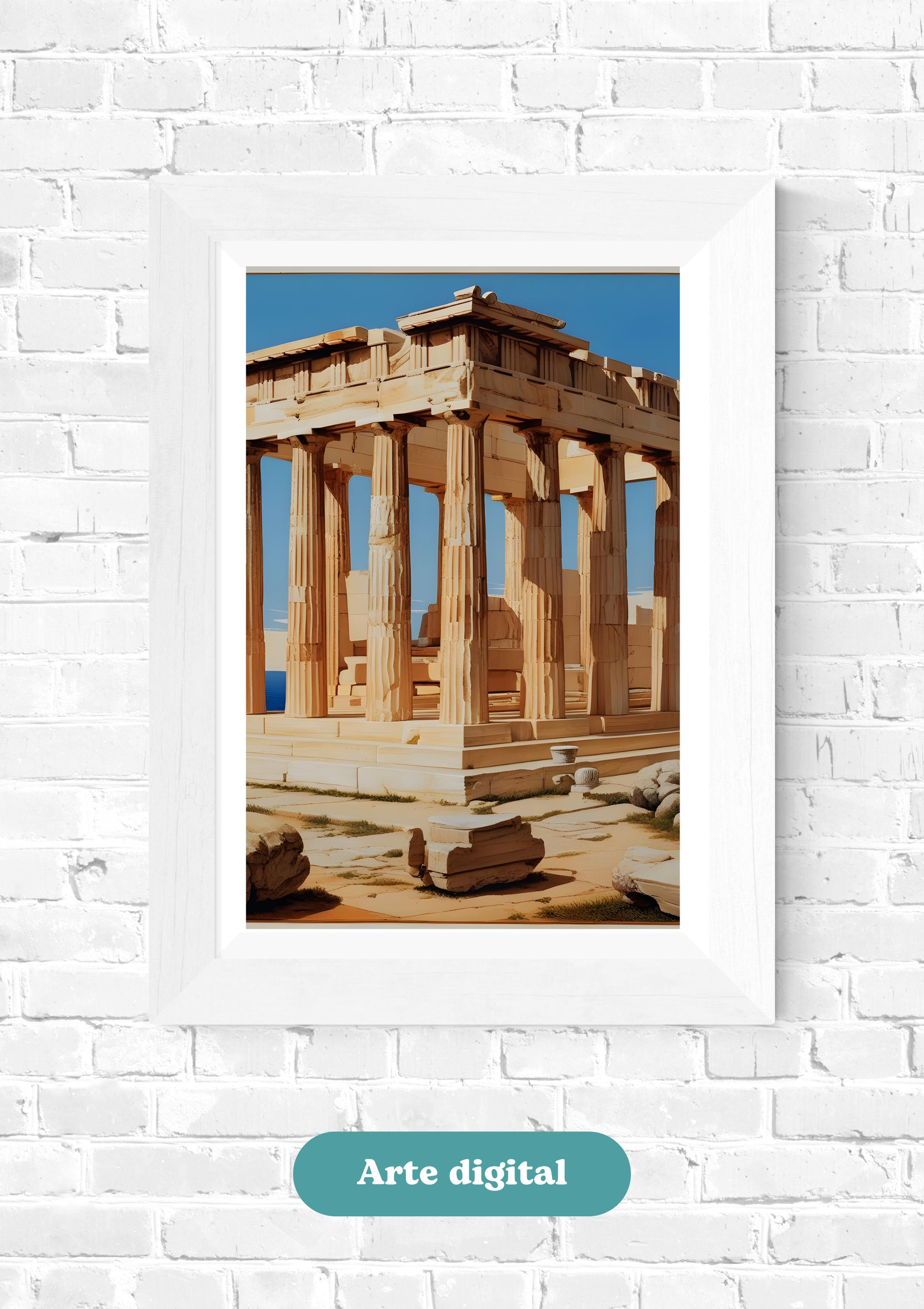 Greek Temple Gift Digital Print Women Gift Classroom Wall Art Classical ...