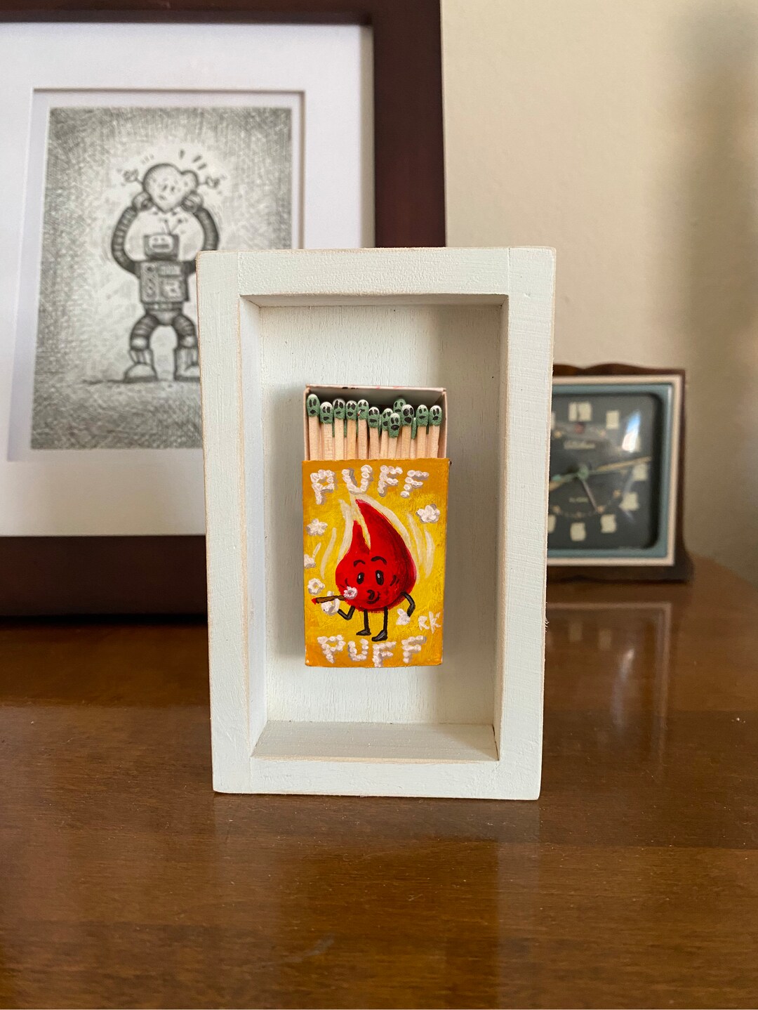 Original Matchbox Art - the Heat is On - Etsy