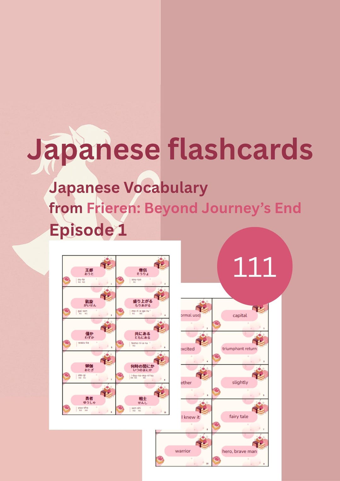Anime Japanese Flashcards – Frieren: Beyond Journey's End Ep.1 Learn ...