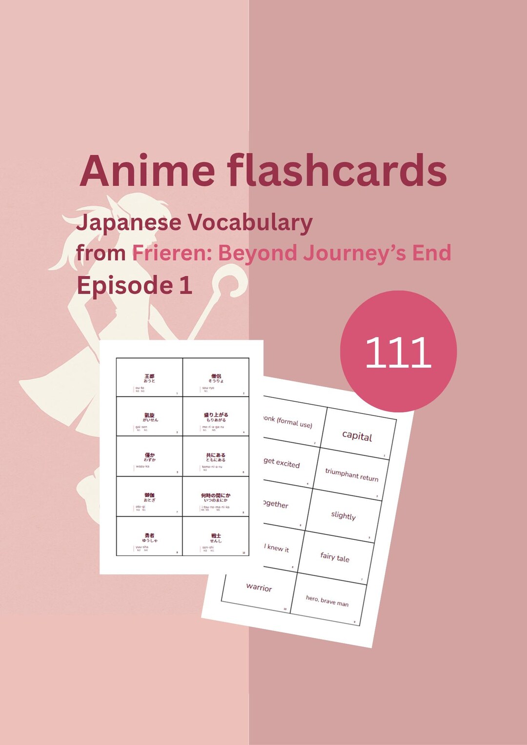 Anime Japanese Flashcards – Frieren: Beyond Journey's End Ep.1 Learn ...