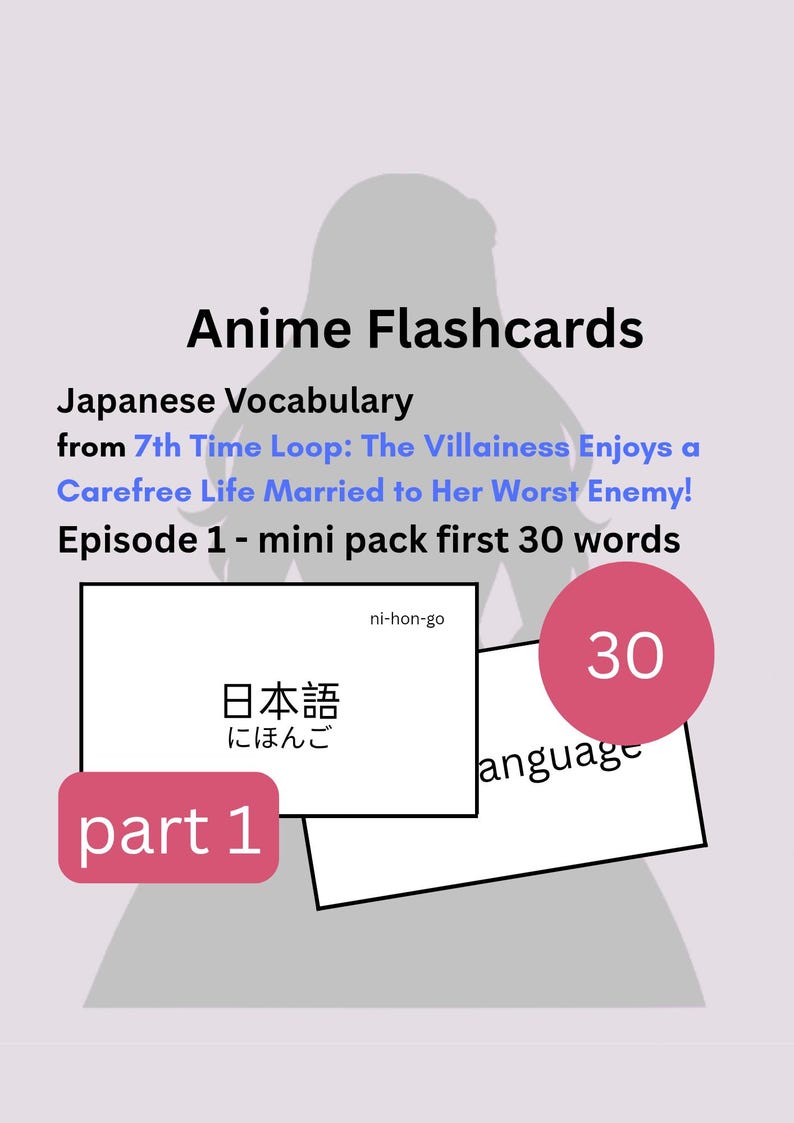 Anime Japanese Flashcards – 7th Time Loop : the Villainess Enjoys a ...