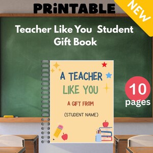 A Teacher Like You Student Gift Book for Teacher Appreciation (editable ...