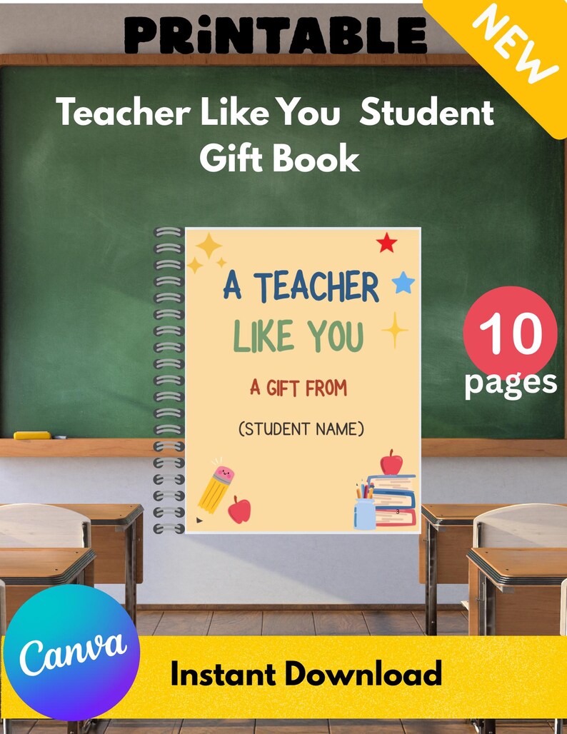 A Teacher Like You Student Gift Book for Teacher Appreciation (editable ...