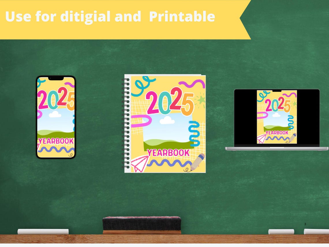 2025 Printable Yearbook Template for Kids | Editable Canva School ...